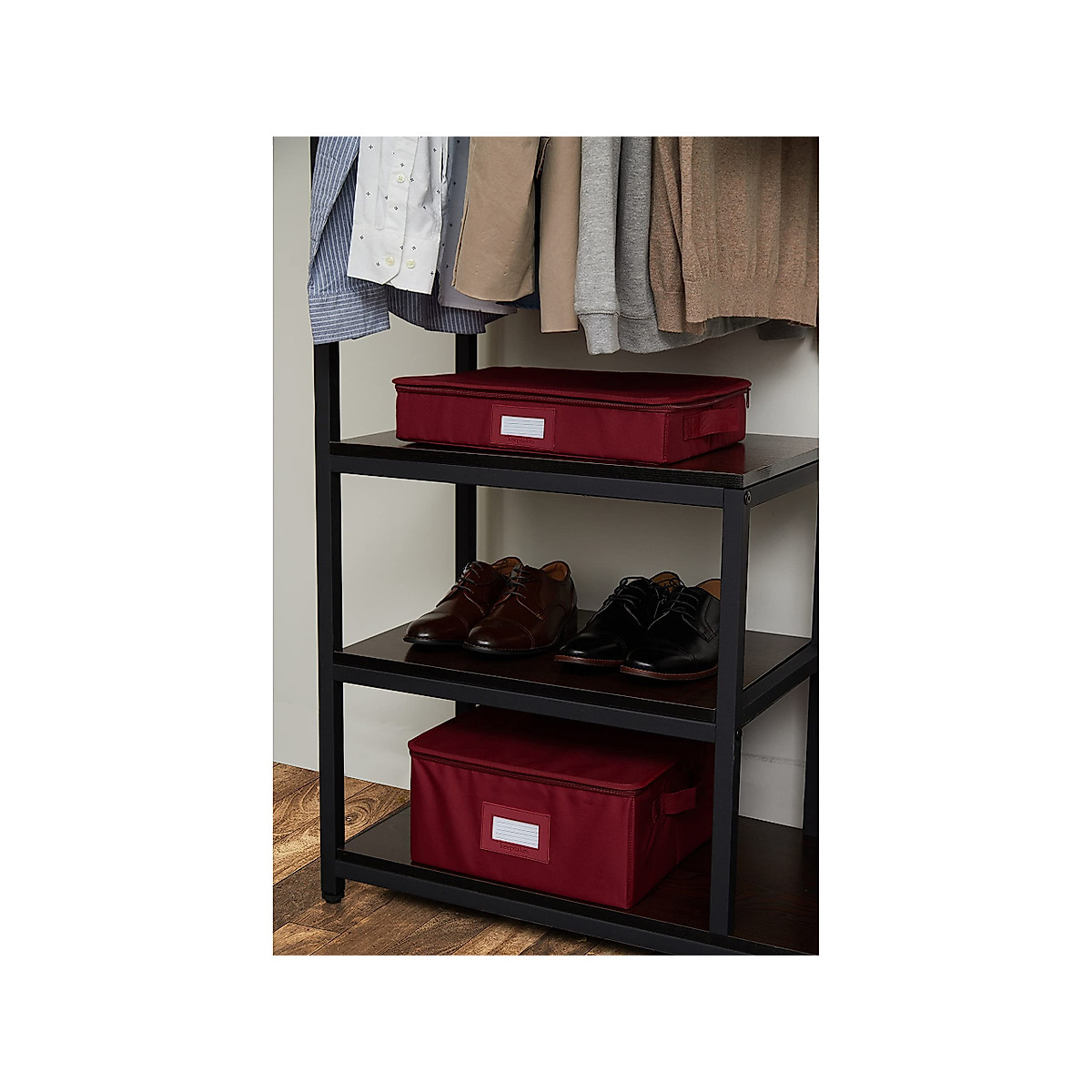 Covermates Keepsakes - Zip-Top Storage Box - Heavy Duty Polyester- Reinforced Handles - Stackable Design - Indoor Storage, Scarlett Red