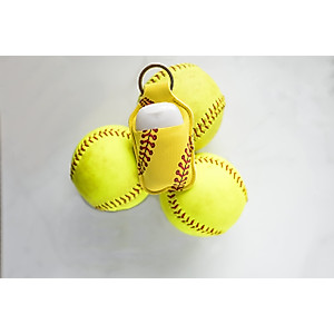 Daisy Lane Hand Sanitizer Holder for Backpack Kids Travel Size Baseball Softball Keychain (Softball, Pack of 6)