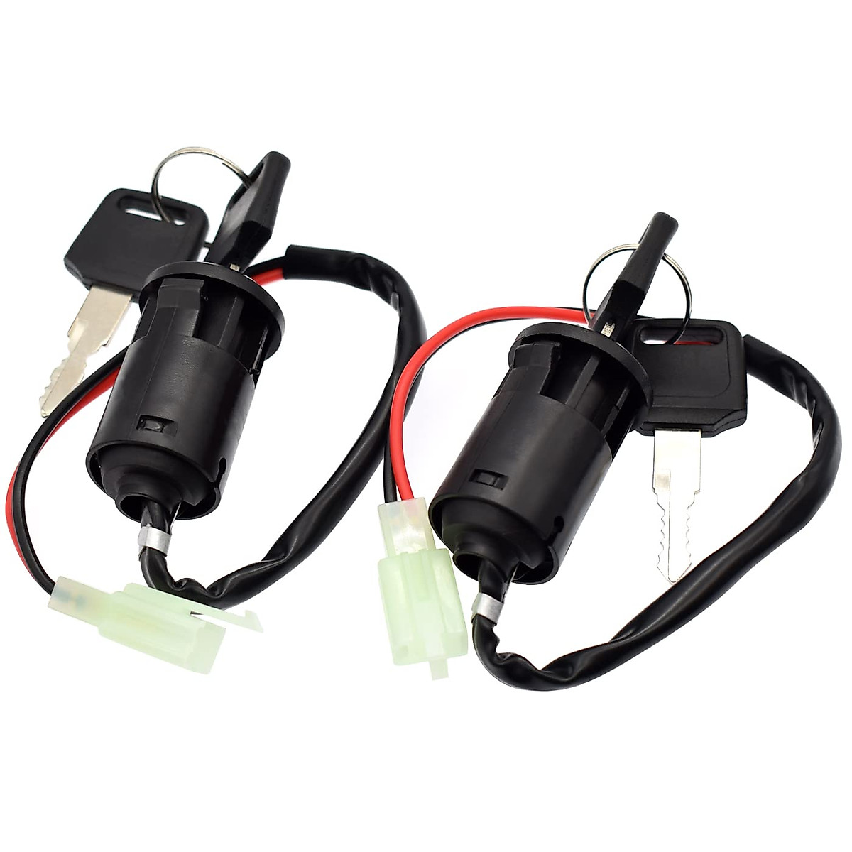 Riyitauto 2 PCS 2 Wire Ignition Key Switch for Electric Scooter Golf Scooter Bikes ATV Moped GoKart U KS51 Motorcycle 2 Position Type on Off