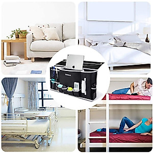 GINIMAX Bedside Caddy - Dorm Room Essentials | Large Size 23"x12" | Under Couch Mattress | Bedside Storage Organizer for TV Remote Control, Mobile Phones, Magazines, Laptops, Glasses