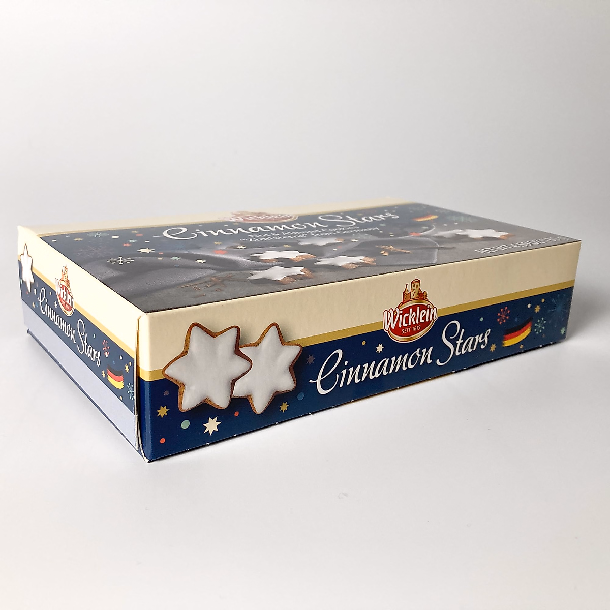 Wicklein Zimtsterne Cinnamon Star Cookie - Nuss-sterne German Holiday Cookies - With Nuts & Almonds, 5.29 oz