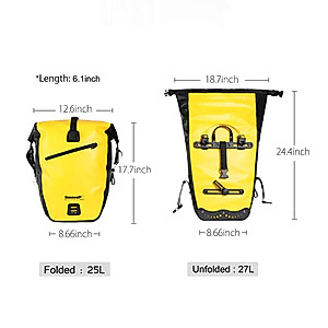 Rhinowalk Bike Bag Waterproof Bike Pannier Bag 27L,(for Bicycle Cargo Rack Saddle Bag Shoulder Bag Laptop Pannier Rack Bicycle Bag Professional Cycling Accessories)