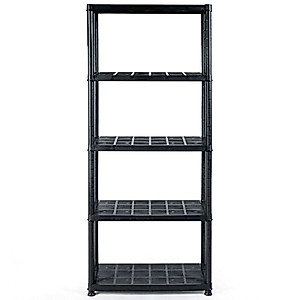 HKYH 5-Tier Storage Shelving Freestanding Heavy Duty Rack,28" L X 15" W X 67" H,Black Generic Storagerack Closet organizers and storage Organization and storage Storage shelves Closet storage Book