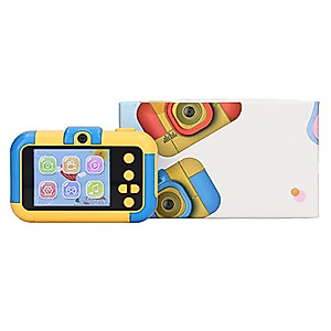 Kids Digital Camera, Portable ABS Kids Digital Camera with Cartoon Photo Frame Dual Cameras 40MP Support Video Recording Round Lovely Childrens Camera