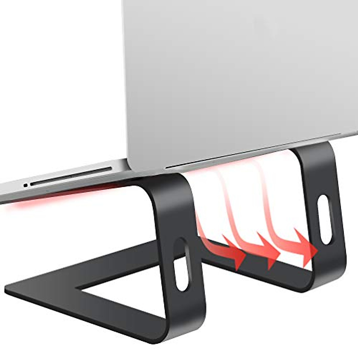 Orionstar Laptop Stand Portable Aluminum Laptop Riser Compatible with Apple Mac MacBook Air Pro 10 to 15.6 Inch Notebook Computer, Detachable Ergonomic Elevator Holder, Black