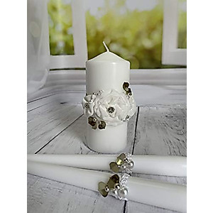 Magik Life Unity Candle Set for Wedding - Wedding décor - Decorative Candles Pillar - Candle Sets - 6 Inch Pillar and 2 10 Inch Tapers - Unity Candle