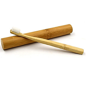 YJYdada Portable Natural Bamboo Toothbrush Case Tube for Travel Eco Friendly Hand Made (Brown)
