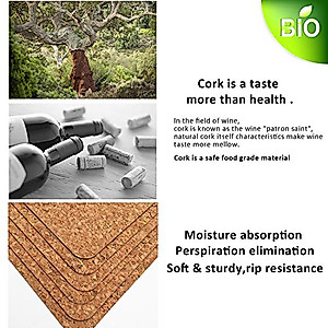 Aothia Office Desk Pad, Natural Cork & PU Leather Dual Side Large Mouse Pad, Laptop Desk Table Protector Writing Mat Easy Clean Waterproof for Office Work/Home/Decor (Dark Blue,31.5" x 15.7")