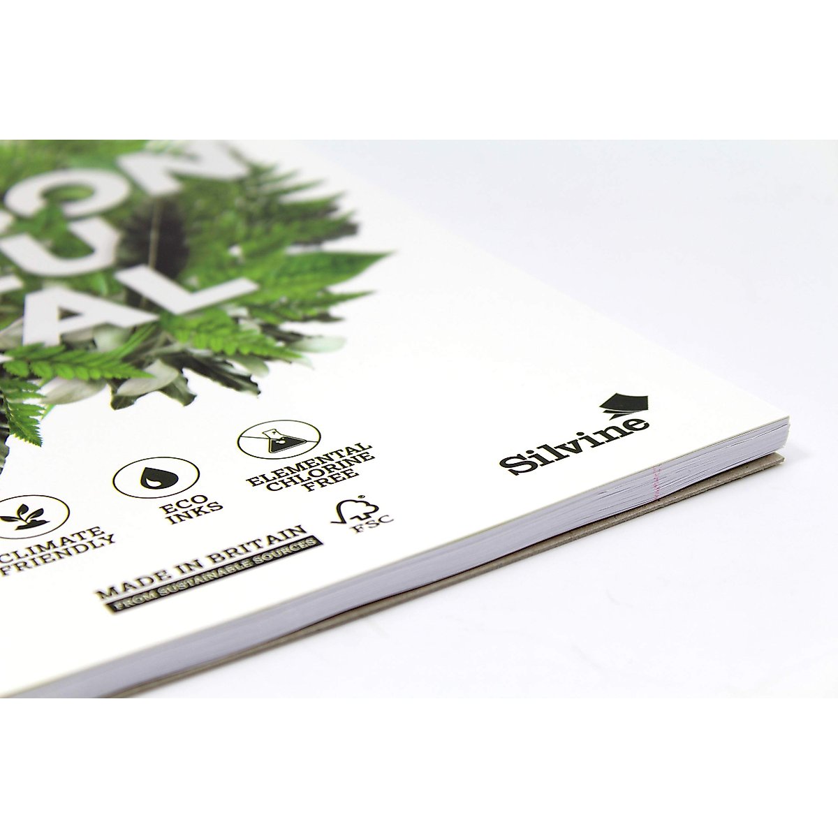 Silvine A4+ Carbon Neutral Wirebound Notebook - Lined with Margin, 120 Pages of Premium CO2 Neutral Paper. Ref R302 [Pack of 5], White
