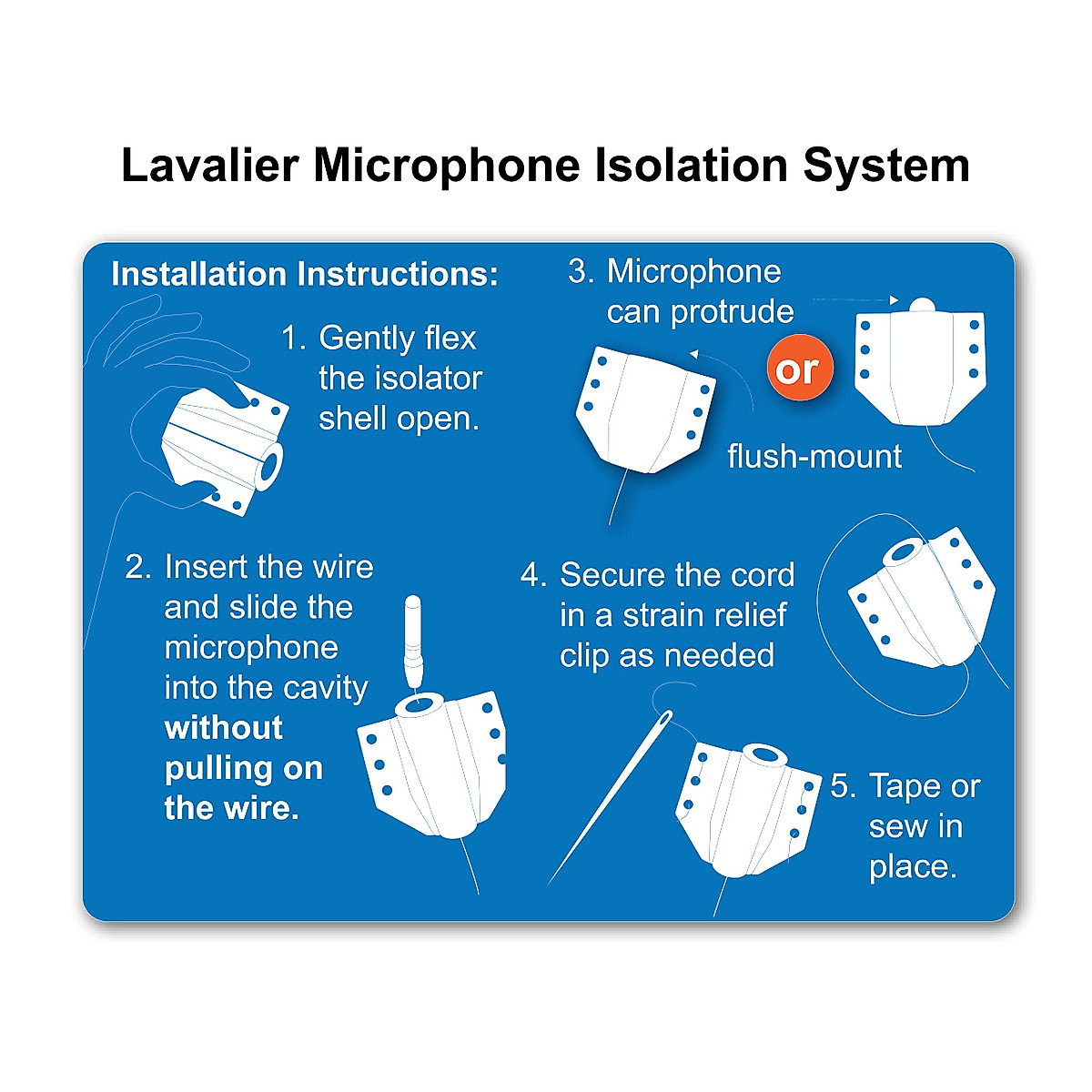 Isolate IT Lavalier Microphone Isolation Shield System with Sorbothane (Compatible with Rode SmartLav+, Black/Orange)