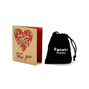 Epinki Wedding Rings Silver, 8MM Tungsten Ring with Wood Inlay White Round Cubic Zirconia Band Ring 2PCS Couple Rings Women Size 8 & Men Size 12