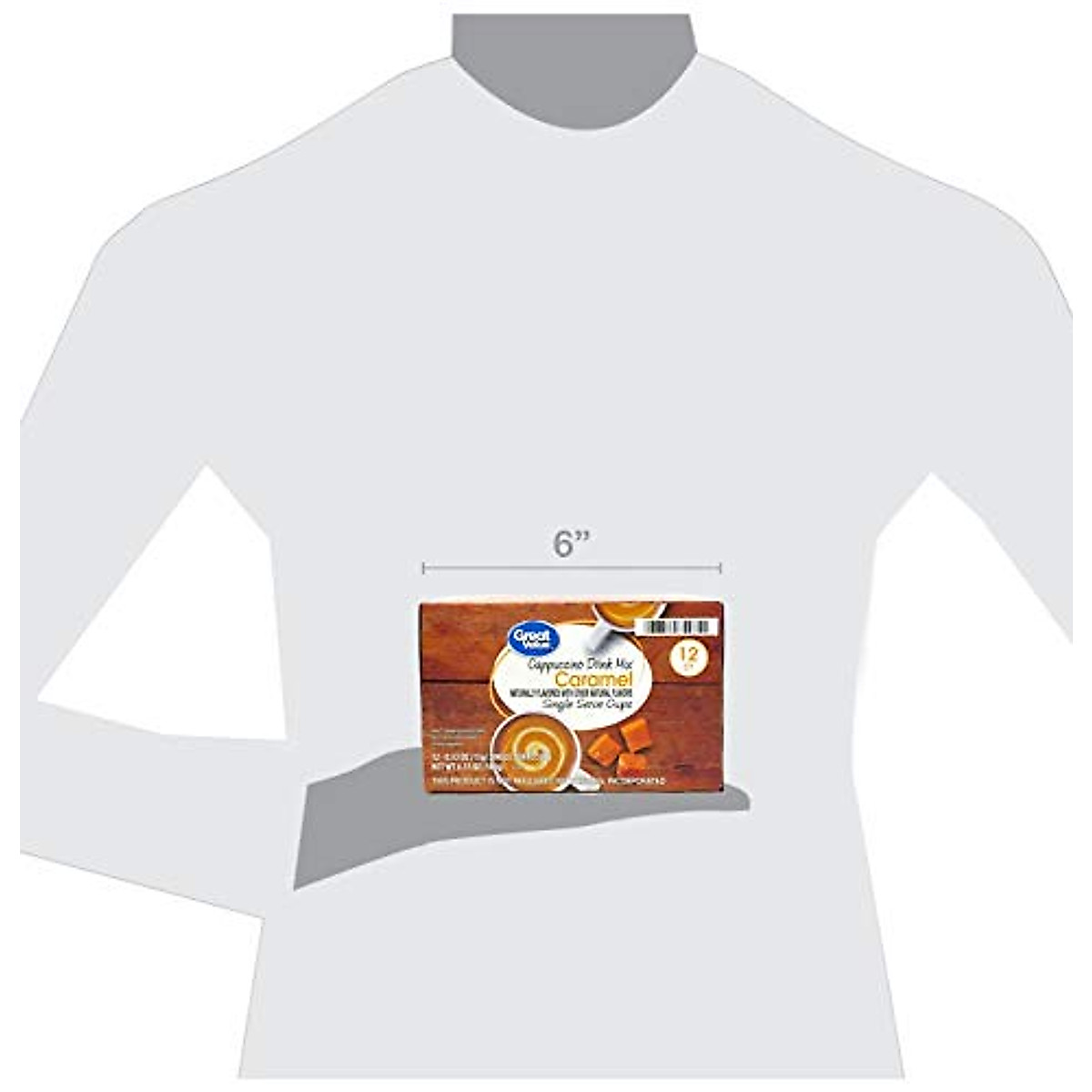 Great Value Cappuccino Coffee and Hot Drink Single Serve Pods, 12 Count (Caramel Cappuccino, Pack of 1)