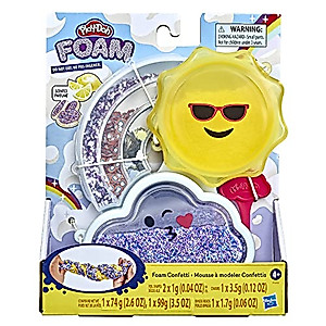 Play-Doh Foam Confetti Mixing Kit, Scented Tactile Toy for Kids 4 Years and Up with Add-in Beads and Charms, Non-Toxic
