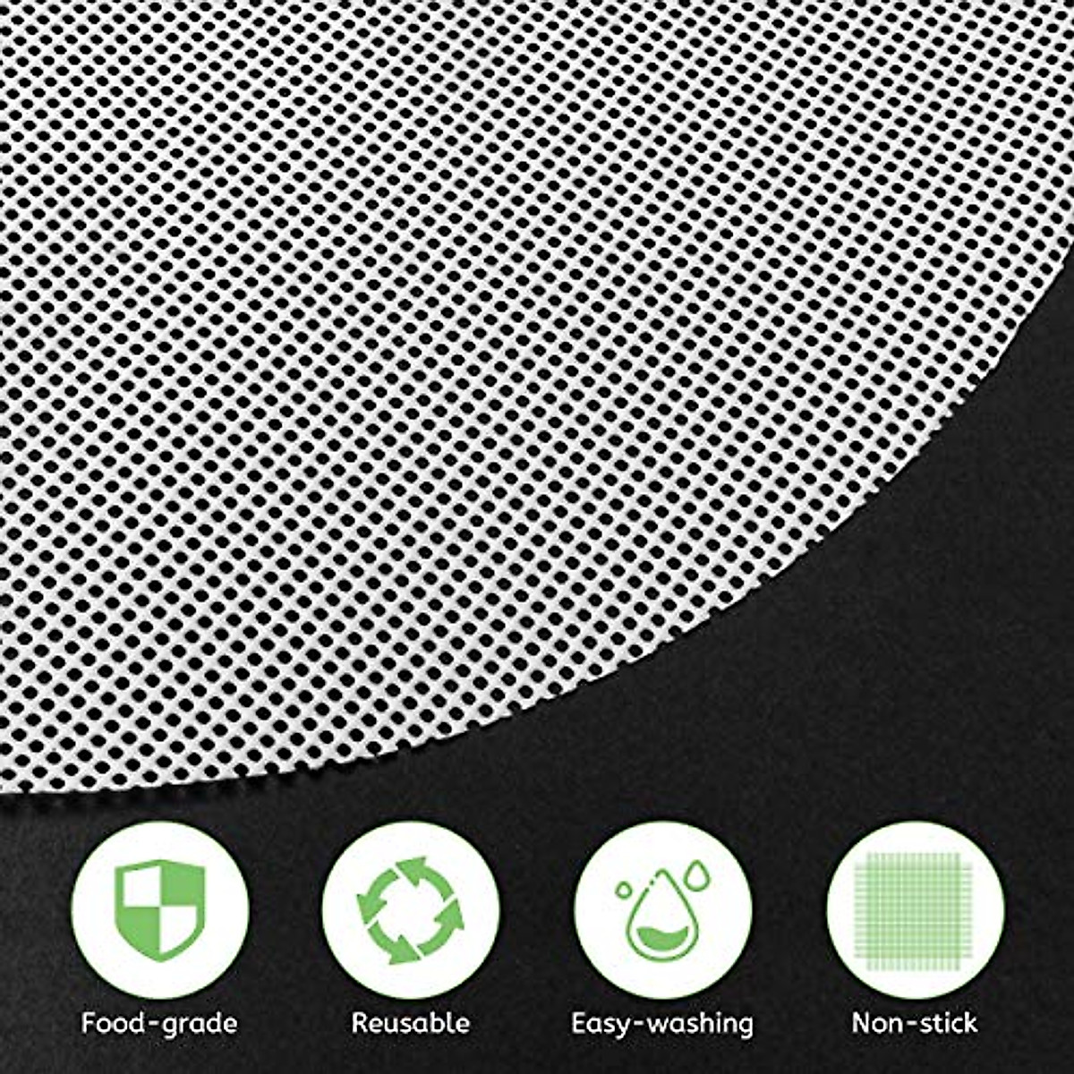 Coitak 6 PCS Round Dehydrator Sheets, Non-stick Silicone Fruit Dehydrator Mats, Reusable Baking Mat For Fruit Dryer, 13" Diameter