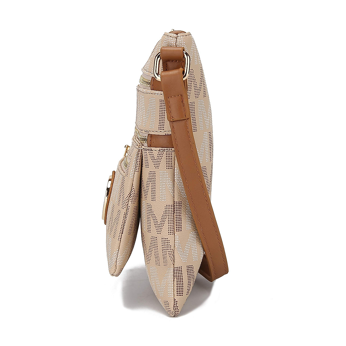 MKF Collection Female Crossbody Bag, Signature Vegan Leather Adjustable Strap Handbag Messenger bag Purse for women by Mia K