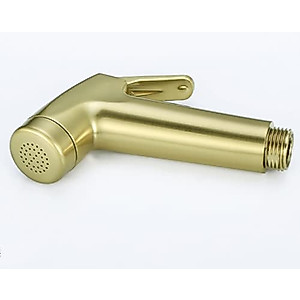 Brushed Gold Bidet Sprayer for Toilet-HOMCBEC Cloth Diaper Sprayer Hand Held Bidet Shower Faucets,Bathroom Jet Sprayer Kit Spray Attachment with Hose and Wall Bracket