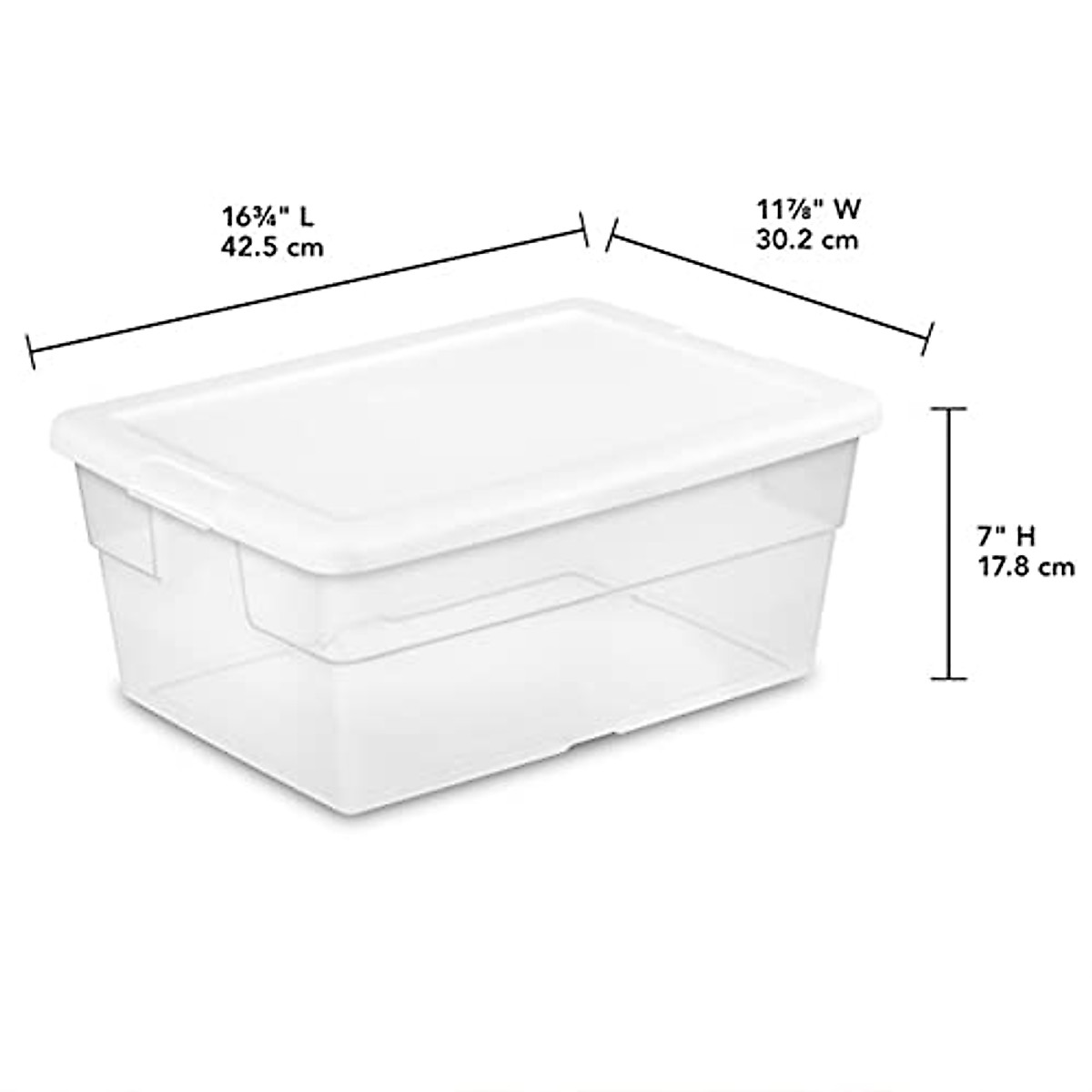 Sterilite 16 Quart Multipurpose Clear Plastic Stacking Storage Container Box with Secure Latching Lid for Home or Office Organization, 108 Pack