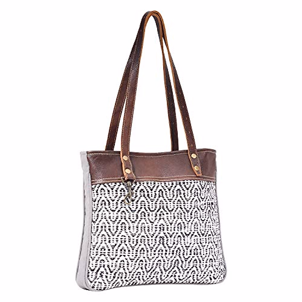 Myra Bag Tizzy Upcycled Canvas & Leather Handbag S-1596