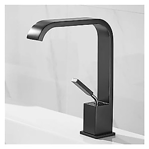 ItoNc Black Brass Basin Faucets Bathroom Sink Faucet Single Handle Single Hole Toilet Bath Mixer Water Tap with 2 Hoses,Kitchen faucets