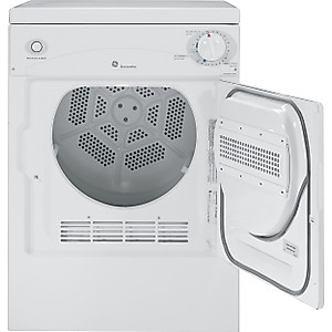 GE DSKP333ECWW Spacemaker 24" Portable Electric Dryer with 3.6 Cubic. Ft. Capacity