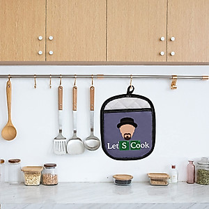 WZMPA Crime TV Show Pot Holders TV Show Fans Gifts TV Show Oven Mitt with Hot Pads Let's Cook Grilling BBQ Gloves for Friend Family (Let Cook Holder)