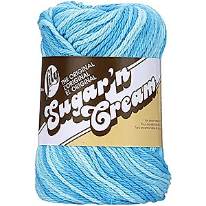 Lily Sugar 'N Cream The Original Ombre Yarn, 2oz, Gauge 4 Medium, 100% Cotton, Swimming Pool - Machine Wash & Dry