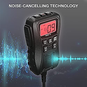 Radioddity CS-47 Small CB Radio, AM/FM, 40-Channel, One Hander Microhone Built-in Speaker Noise Reduction, Large 7-Color Backlit LCD Display, VOX, RF Gain Long-Range for Offroad, Trucker, Backcountry