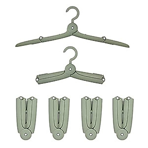 Ainior Portable Folding Travel Hangers, Multifunctional Hangers, Collapsible Clothes Drying Rack Hangers for Holiday,Camping,Travel,Home (6 Pcs (Green)