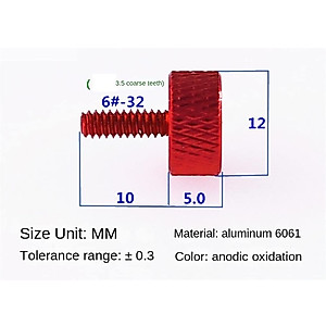 GUSTYT Screw 6#-32 * 10mm Aluminum Alloy Hand Twisted knurled Color Computer Drone Box DIY Side Panel Hard Drive Graphics Card Screws (Color : Brown Orange)