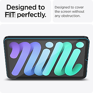 Spigen Tempered Glass Screen Protector [GlasTR EZ Fit] Designed for iPad Mini (2024 7th Generation A17 Pro / 2021 6th Generation) [Case-Friendly]