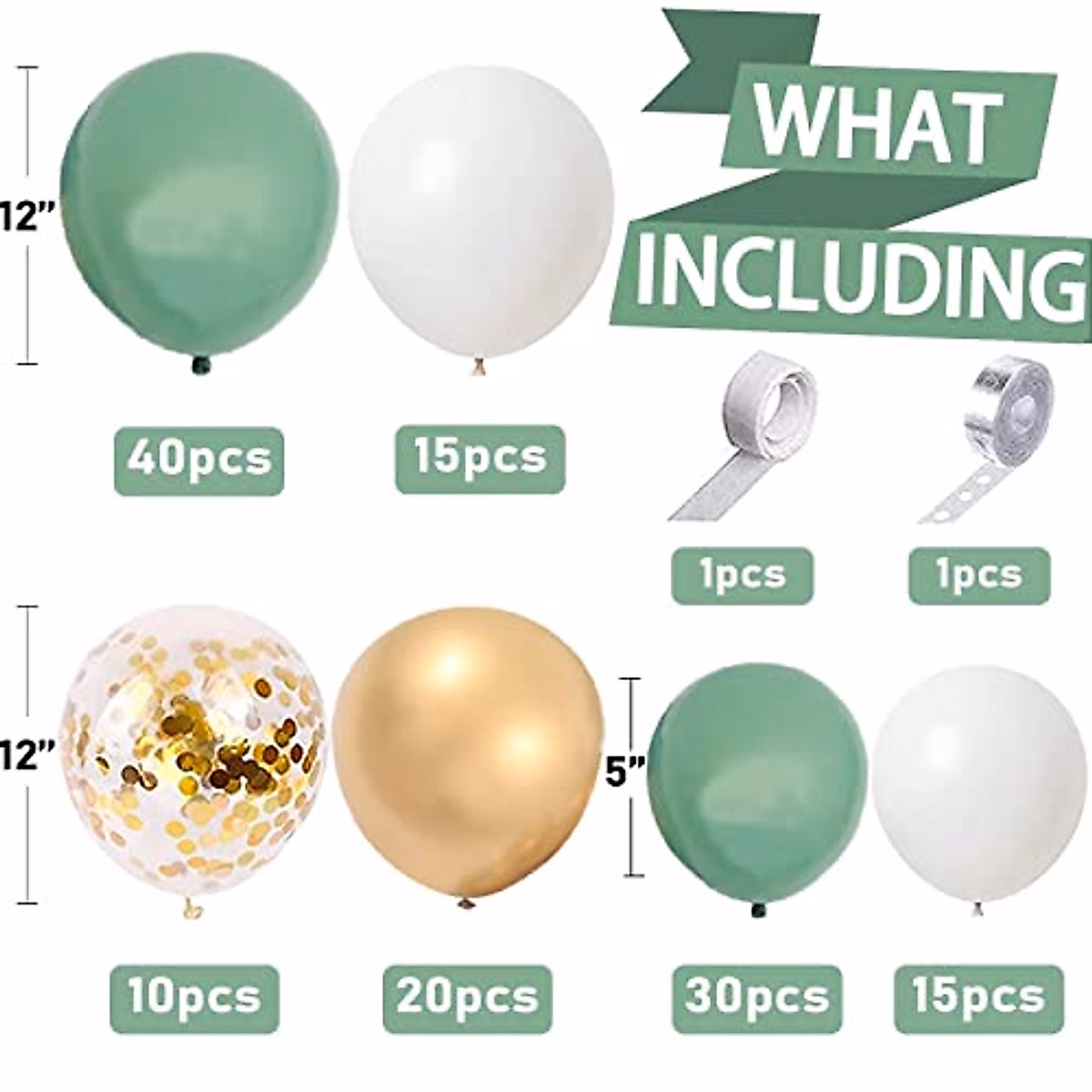 132PCS Sage Olive Green Gold White Safari Jungle Wild One Boho Balloons Balloon Garland Arch Kit Baby Shower Birthday We Can Bearly Wait Party Decorations Supplies for Boy