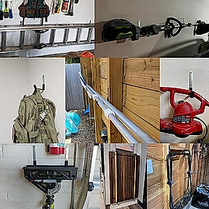 Heavy Duty Steel Garage Hooks,Garage Storage Utility Hooks,Anti-Slip Garage Hooks,Garage Garden Tool Organizer,Steel Wall Mount Hooks, Garden Hose Hanger, Garden J Hooks (Small-2PC)