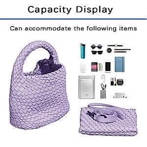 Handmade Woven Shoulder Bags for Women Cute Hobo Tote Handbag Mini Clutch Purse with Magnetic Buckle Crossbody Phone Bag (Dark Green)