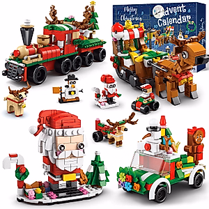 Advent Calendar 2024 Kids, 24 Days Building Blocks Playset Countdown Calendars, Christmas Stocking Stuffers for 6 7 8 9 10 11 12 Year Old Boys Girls Teen, Xmas Gifts STEM Toy Building Set Party Favors