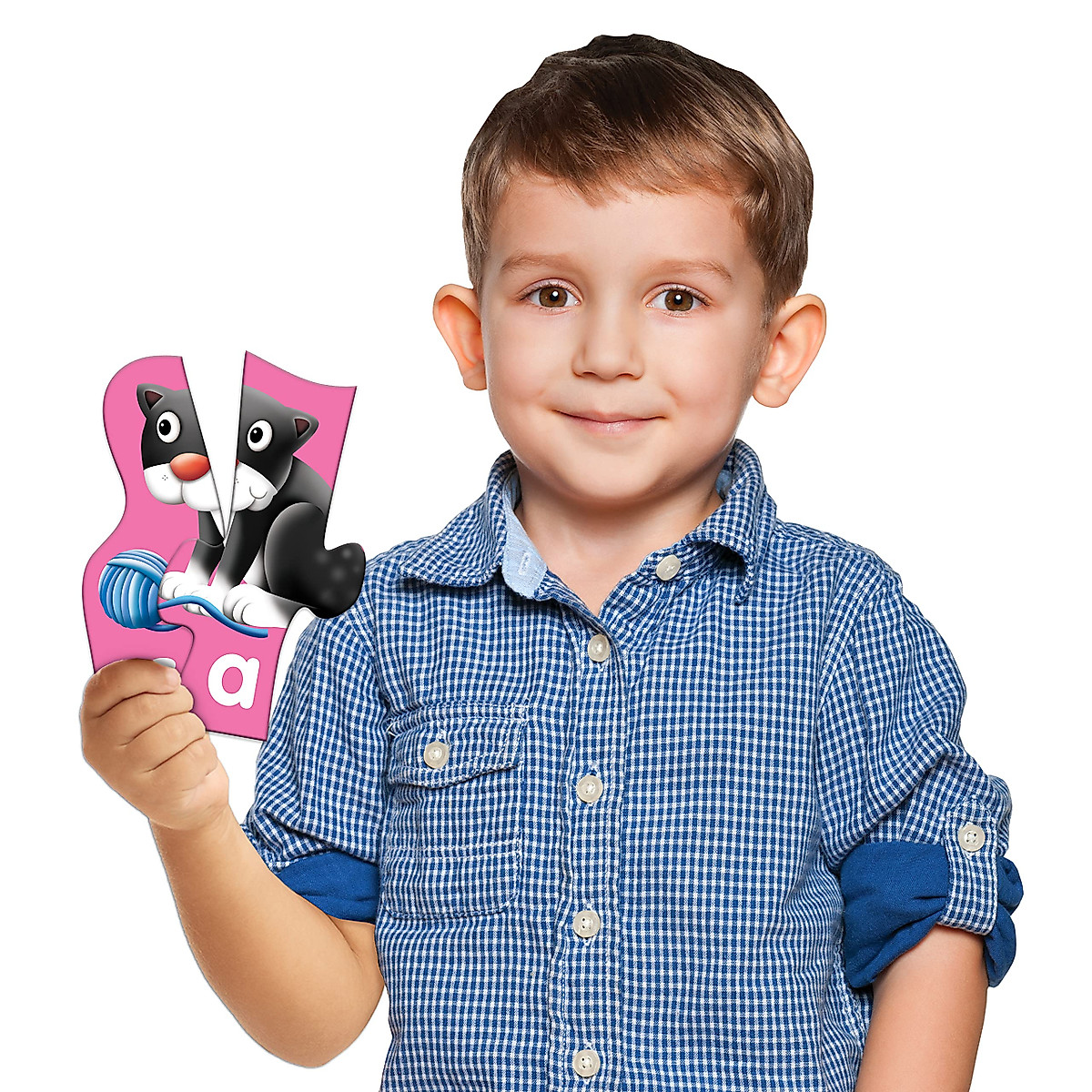 The Learning Journey - Match It! Spelling Jr. - 15 Piece Self-Correcting Spelling Puzzle for Three and Four Letter Words with Matching Images - Word Puzzles for Kids Ages 3-5 - Award Winning Toys