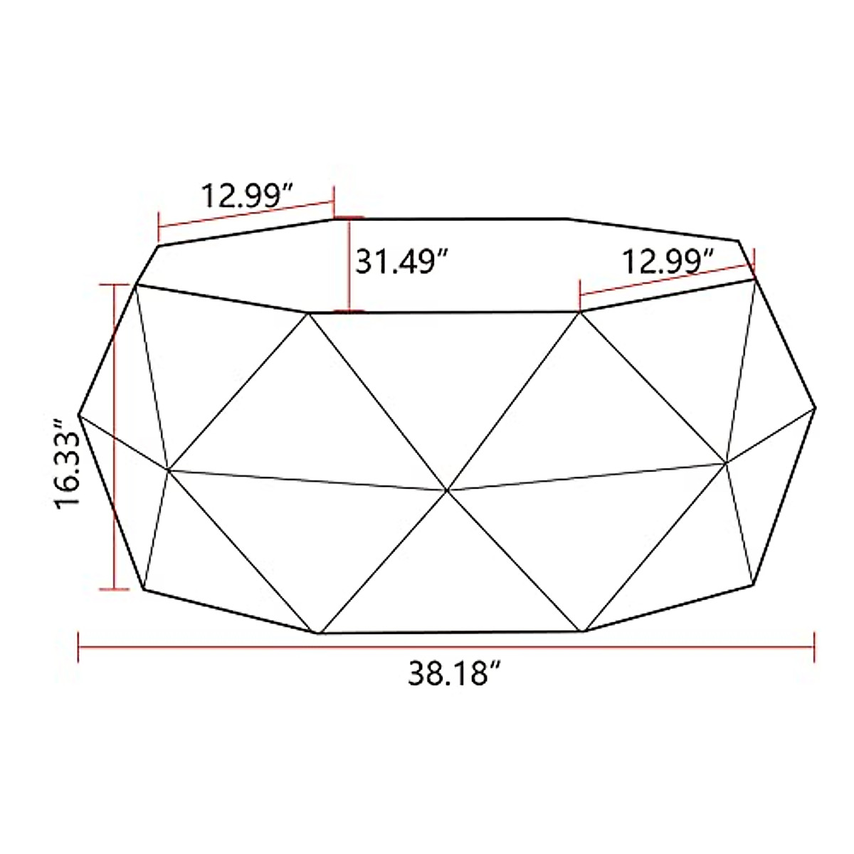 SSLine Drum-Shape Wood Coffee Table with Diamond Pattern Farmhouse Round Cocktail Table Creative Rustic Center Table with for Living Room (Natural Brown - 38.2"x31.5"x16.3"H)