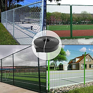 Qlvily Chain Link Fence Privacy Tape, 246ft x 0.15ft Chain Link Fence Slats, Fence Covering Privacy, Black (200PCS Button + Puncher Included)