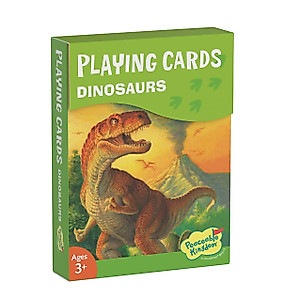 Peaceable Kingdom Full Deck of Themed Playing Cards for Kids – Dinosaur - Includes Instructions for a Classic Card Game - Great Gift for Ages 3 & up