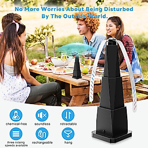 JEMULICE 4PCS Table Food Fans,2000MAH Portable Food Spinner Retractable,3 adjustment Speeds Indoor Outdoor Fan,with Holographic Blades, BBQ,Party,Home Kitchen Fans