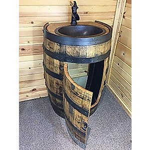 Whiskey Barrel Vanity with Flat Back
