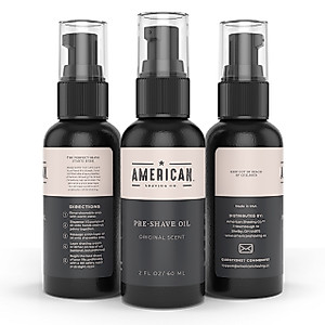 Pre-Shave Oil for Effortless, Smooth & Irritation-free Shave, For Men’s Skin Care Natural Handcrafted Blend Argan & Jojoba Oil, Protects Razor Burn, Premium Pre-Shave Oil by American Shaving Co - 2 Oz
