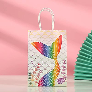 6 Pcs Pastel Party Bags Gift Bags 16x8x22cm Colored Paper Bags with handle Paper Party Bags for Kids Party Wedding Birthday Baby Shower Treat Favor Celebrations