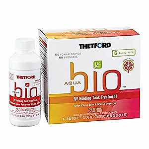 Thetford AquaBio 96604 RV Holding Tank Treatment Citrus Twist Scent, Formaldehyd Free 6 Pack of 8 Oz Liquid Orange