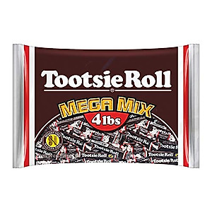 Tootsie Roll Mega Mix, 5 Different Shapes and Sizes of Classic Chocolatey Tootsie Rolls, 4 Pound