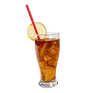 AmerCare 10.25 Inch Giant Red Straws, Paper Wrapped, Case of 1200