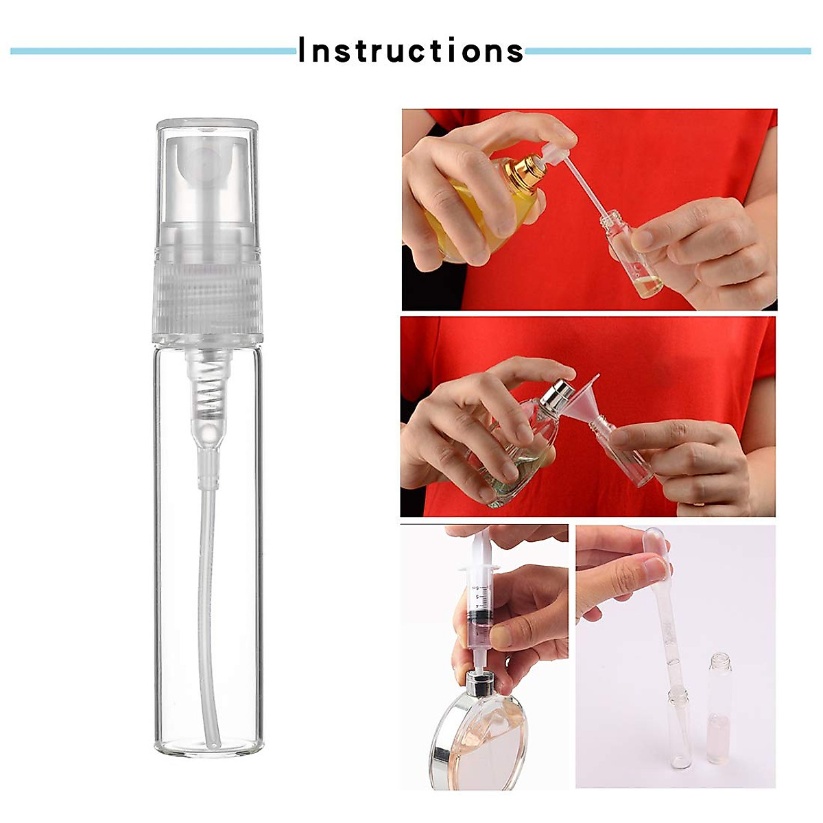 30Pcs 10ml/0.34 Oz Portable Refillable Clear Glass Empty Sprayer Perfume Bottles Cosmetic Atomizers Spray Bottle Container for Travel Party Must Makeup Tool (30Pcs 10ml Clear Glass Perfume Bottles)