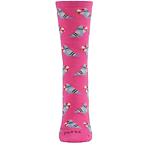 MeMoi Feed the NYC Pigeons Rayon Blend Crew Socks Seafoam 9-11