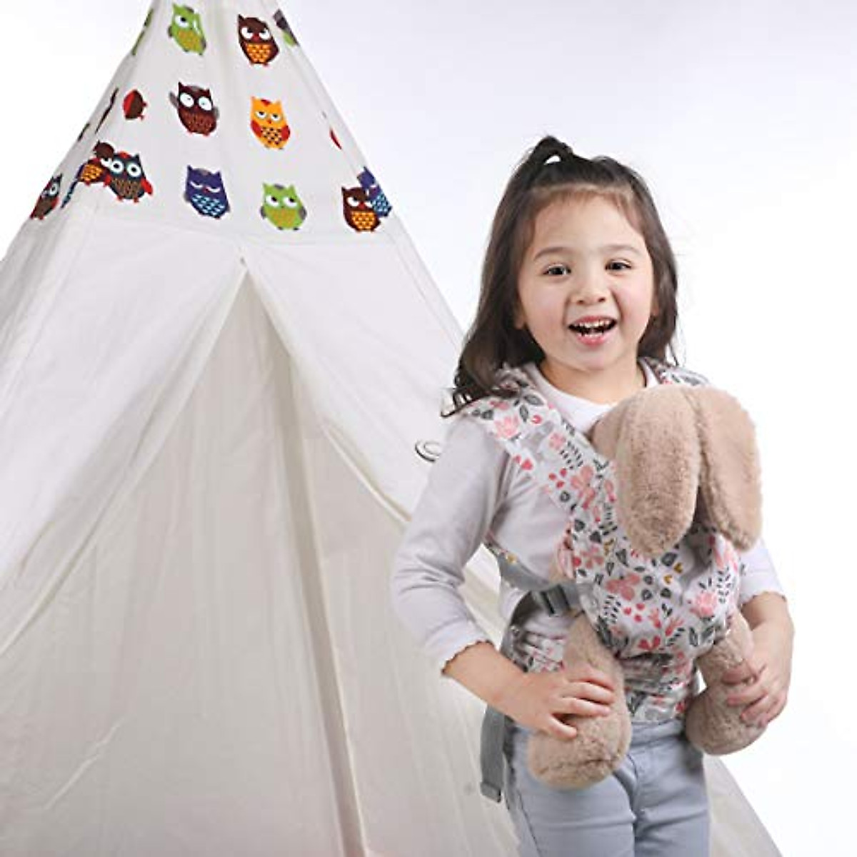 GAGAKU Baby Doll Carrier Front and Back Stuffed Animal Carriers for Little Girls - Pink