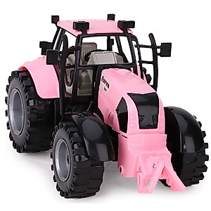 Toyland® Friction Powered Farm Tractor with Opening Bonnet (Pink)