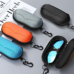 MoKo EVA Semi Hard Shell Sunglasses Case, Unisex Protective Eyeglass Case Glasses Case Holder with Metal Hanging Hook Mini Screwdriver for Men Women, Indigo